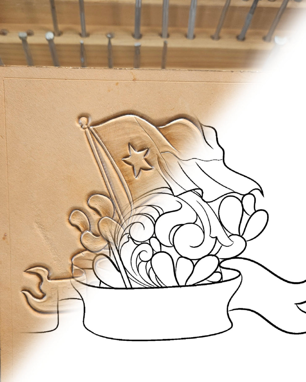 Tooling Tuesday: Free Flag/Banner Pattern – Attack Line Leather